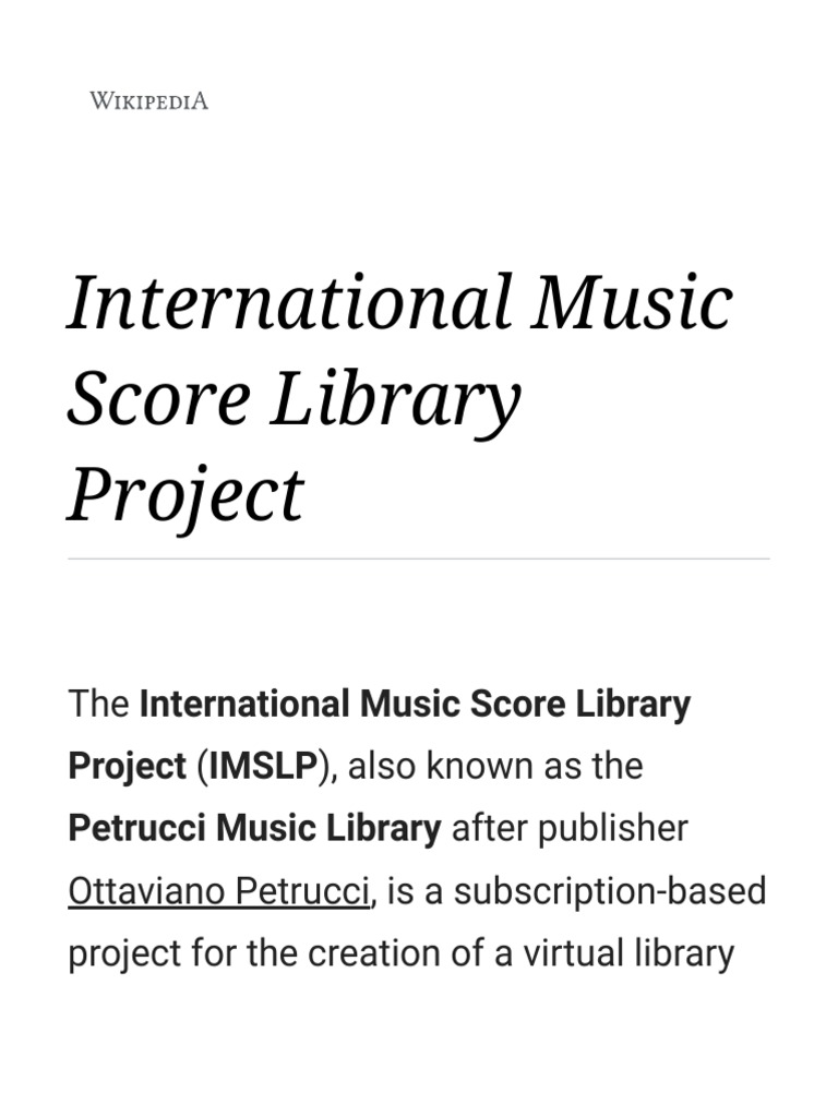 The International Music Score Library | PDF | Internet | Entertainment ...