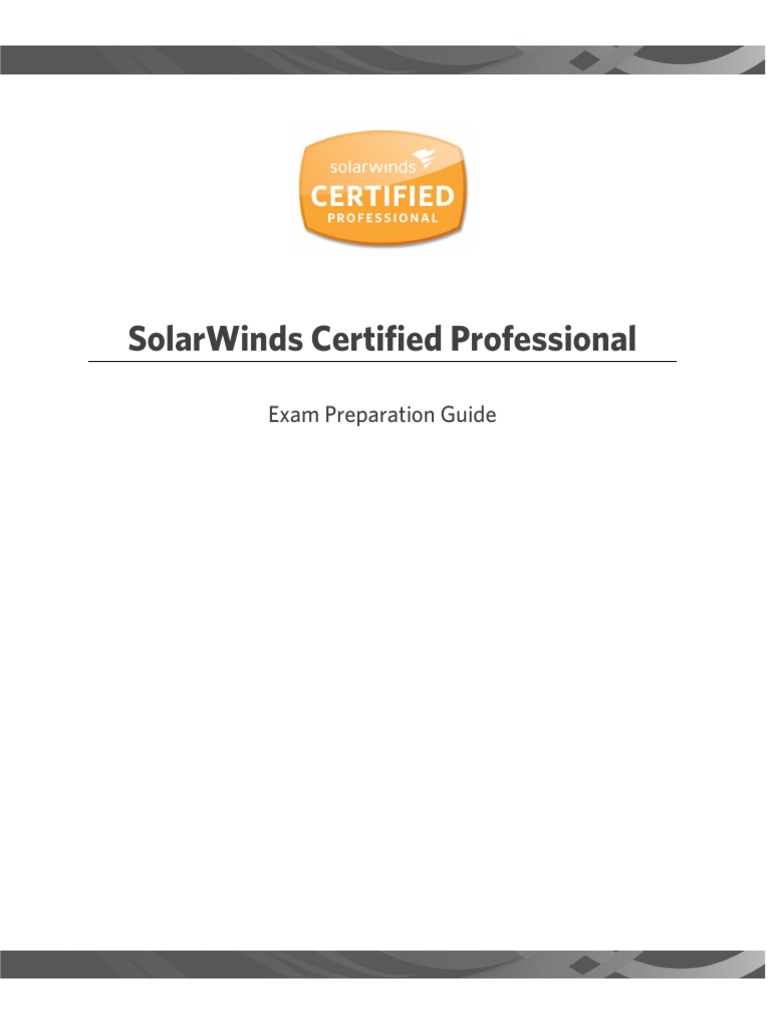 Solarwinds Certified Professional: Exam Preparation Guide | PDF | Computer Network | Denial Of ...