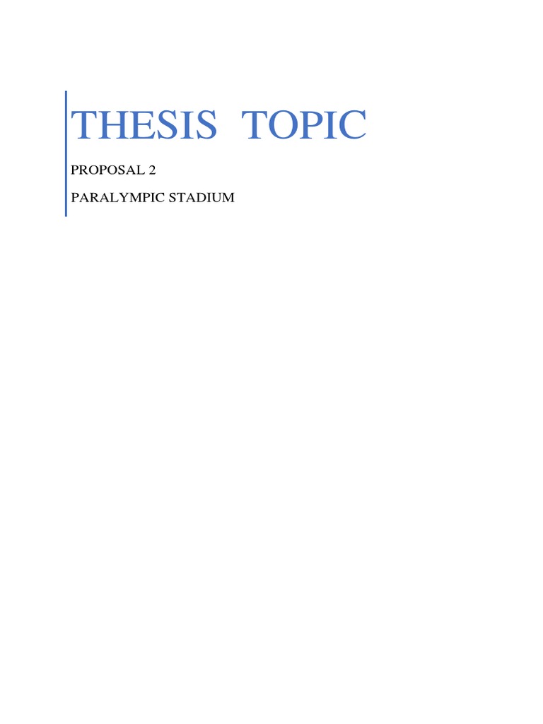 Thesis Topic: Proposal 2 Paralympic Stadium | PDF | Disability ...