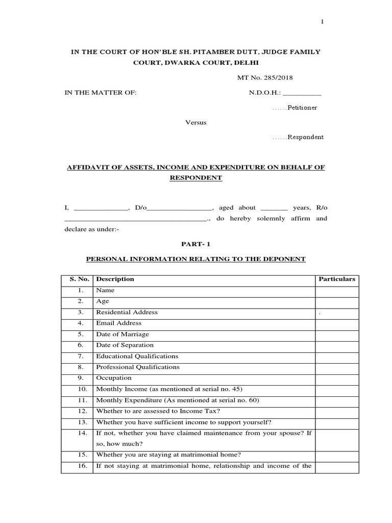 Income Affidavit | PDF | Employee Benefits | Expense