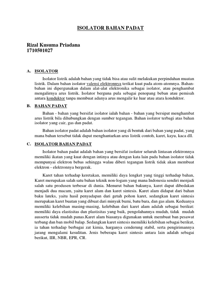 Isolator Bahan Padat (Tugas 3) | PDF
