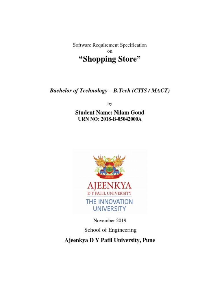 "Shopping Store": Bachelor of Technology - B.Tech (CTIS / MACT) | Download Free PDF | Areas Of ...