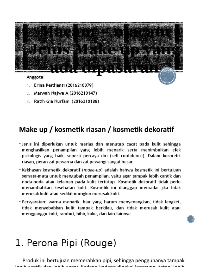 Macam - Macam Jenis Make Up | PDF