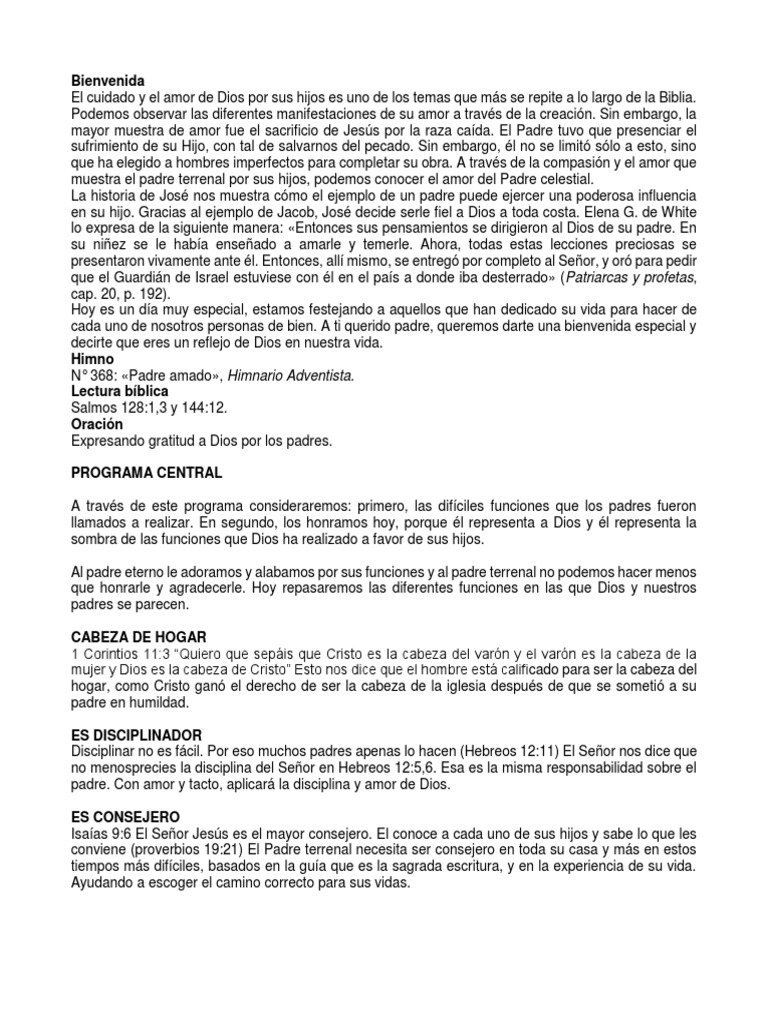 Programa Dia Del Padre | PDF | Sacerdote | Cristo (título)