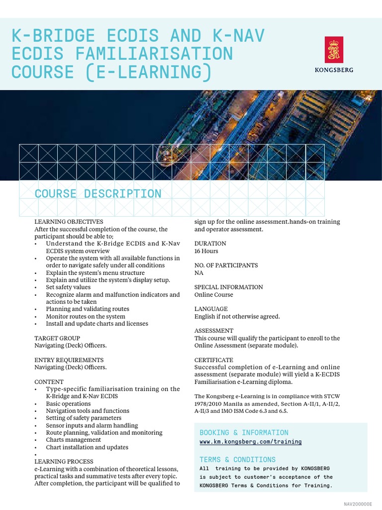 K-Bridge Ecdis and K-Nav Ecdis Familiarisation Course (E-Learning) | PDF | Educational ...