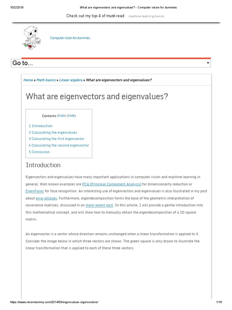 What Are Eigenvectors and Eigenvalues - Computer Vision For Dummies ...