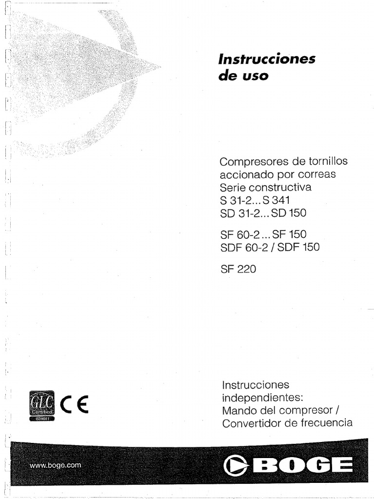 Manual Compresor Boge S31-S341 | PDF