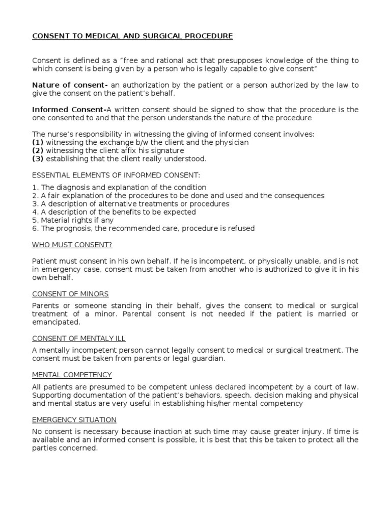 Consent, Confidentiality and Responsibilities | PDF | Patient ...