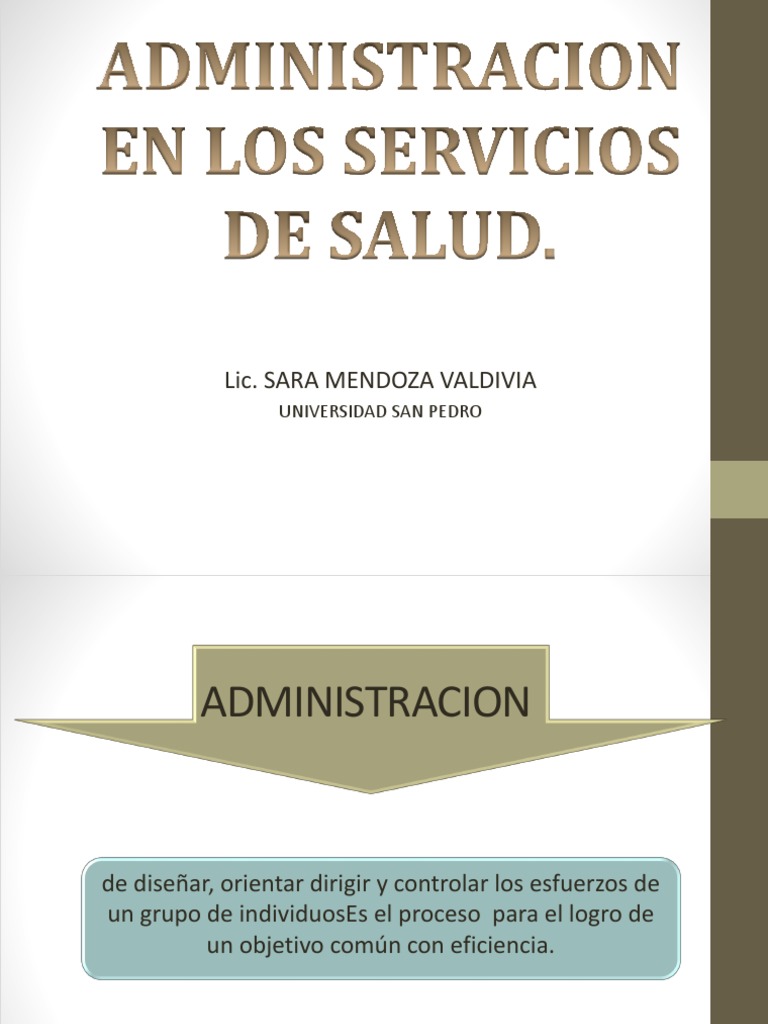 Administración en Los Servicios de Salud | PDF | Planificación | Hospital
