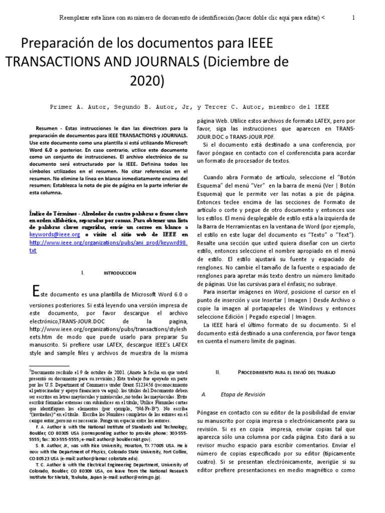 Formato Paper IEEE | Download Free PDF | Comillas | Microsoft Word