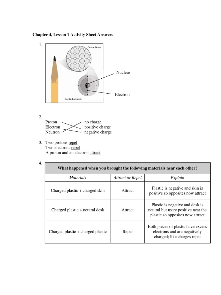 Chapter 4 Lesson 1 Activity Answers | PDF