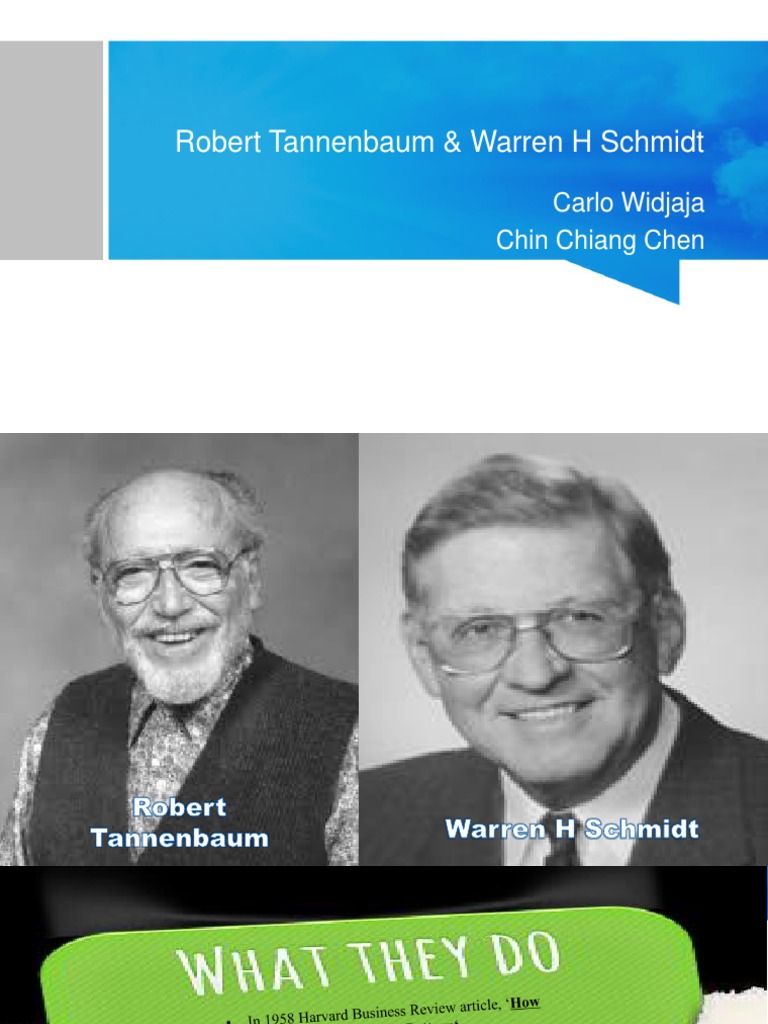 Robert Tannenbaum & Warren H Schmidt: Carlo Widjaja Chin Chiang Chen ...