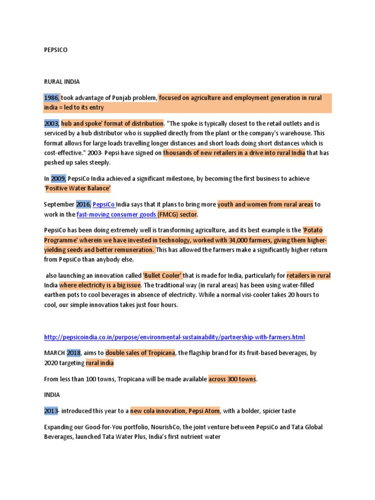 Pepsico | PDF | Pepsi Co | Business