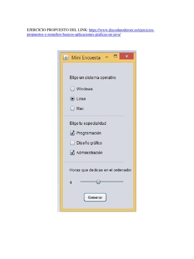 Ejercicio Propuesto Swing Java | PDF | Programación de computadoras | Plataformas de computación