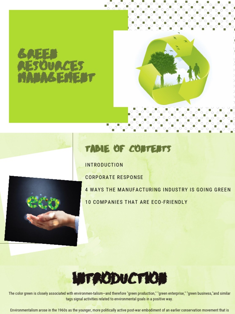 Green Resources Management | PDF | Environmentalism | Recycling