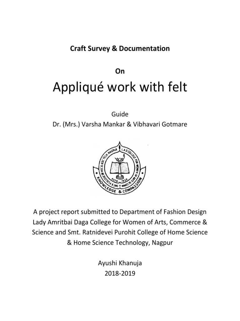 Appliqué Craft Survey Documentation | PDF | Written Communication ...