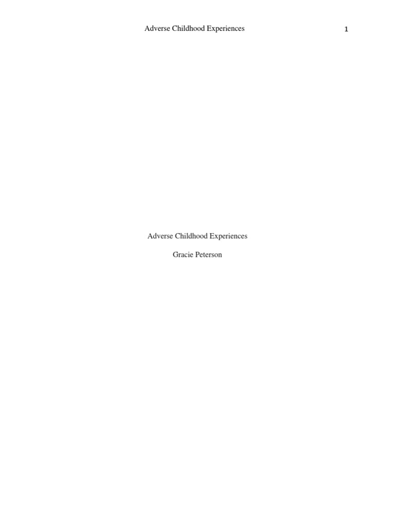 Adverse Childhood Experiences | PDF | Psychological Trauma | Stress ...