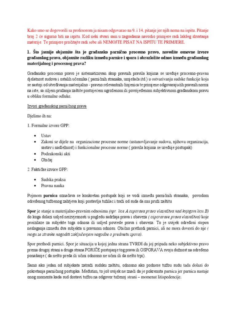 GPPP - Pitanja I Odgovori - PRINT | PDF