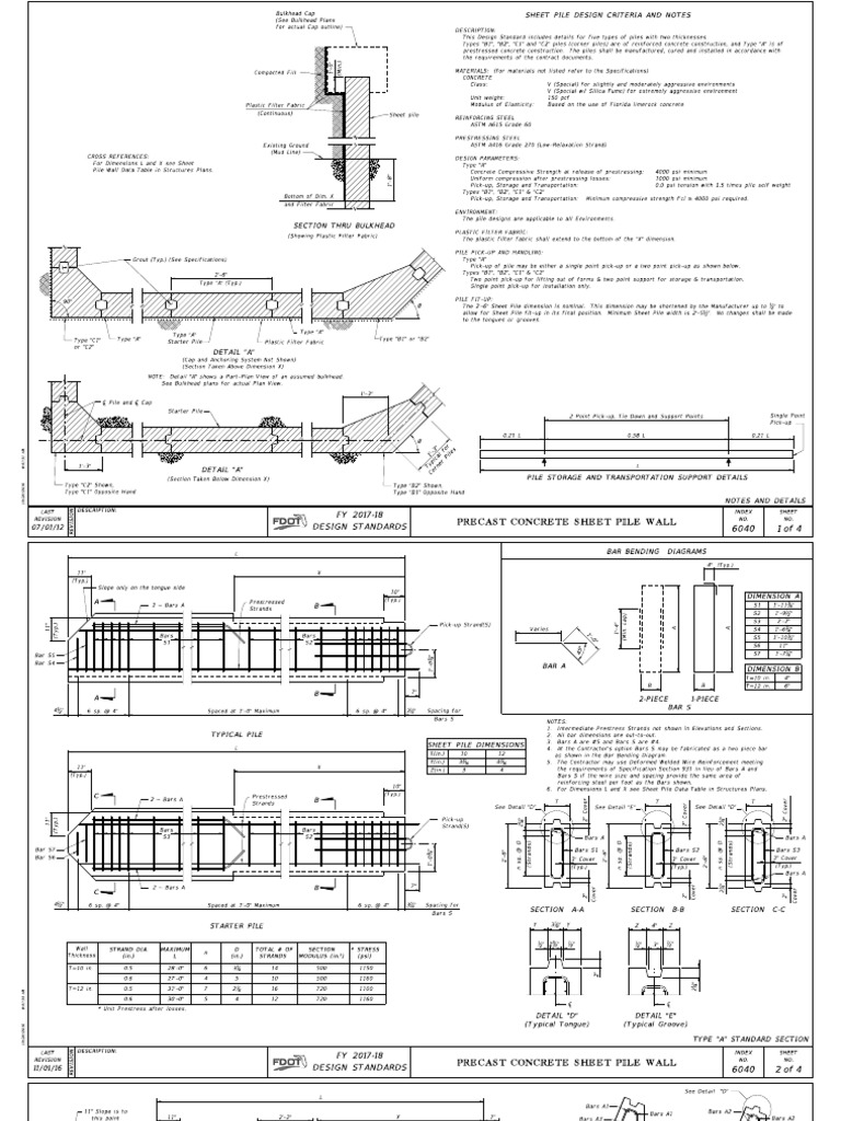 Precast Concrete Sheet Pile Design | PDF | Deep Foundation ...
