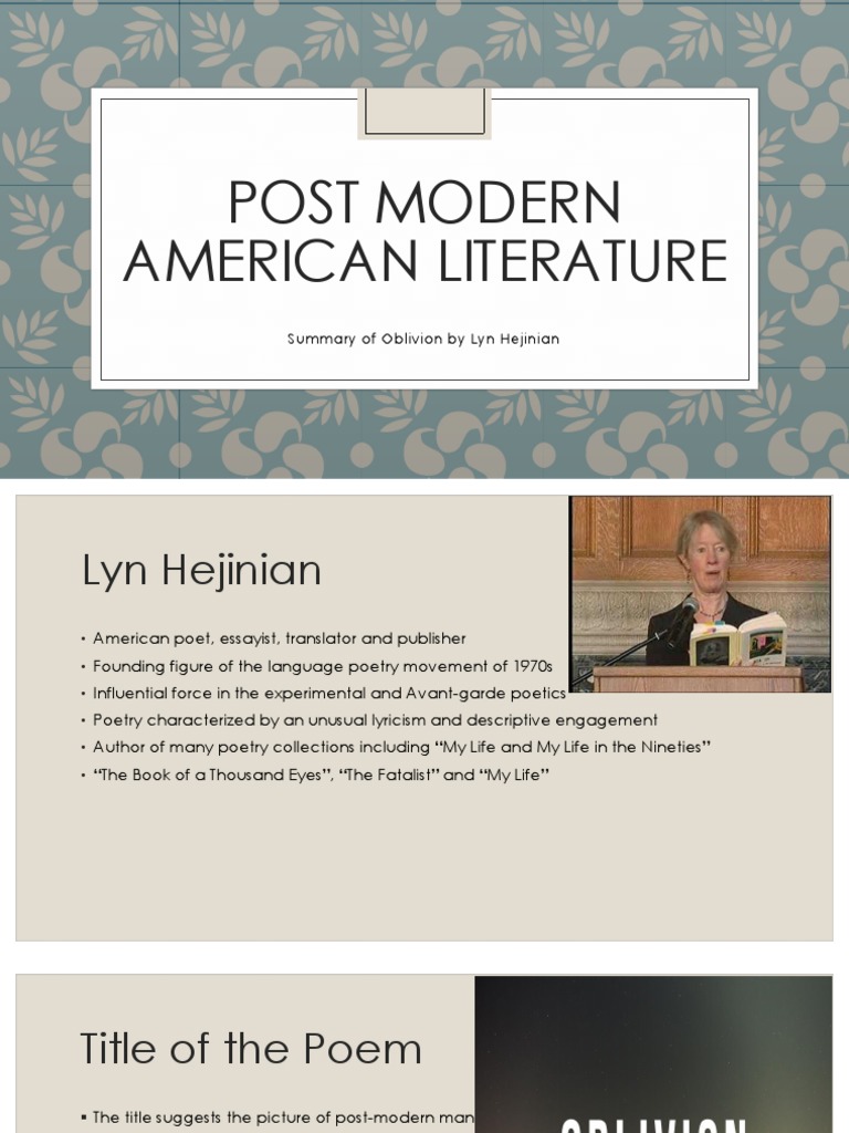 Postmodern American Poetry Analysis | PDF | Postmodernism | Poetry