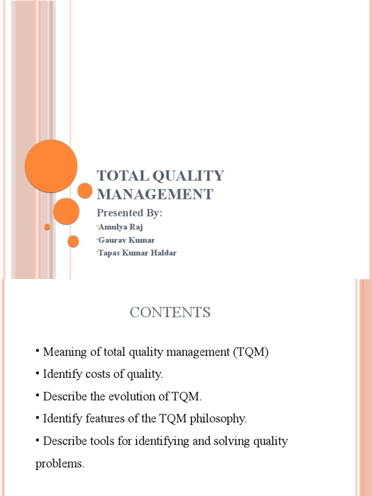 Total Quality Management Ppt
