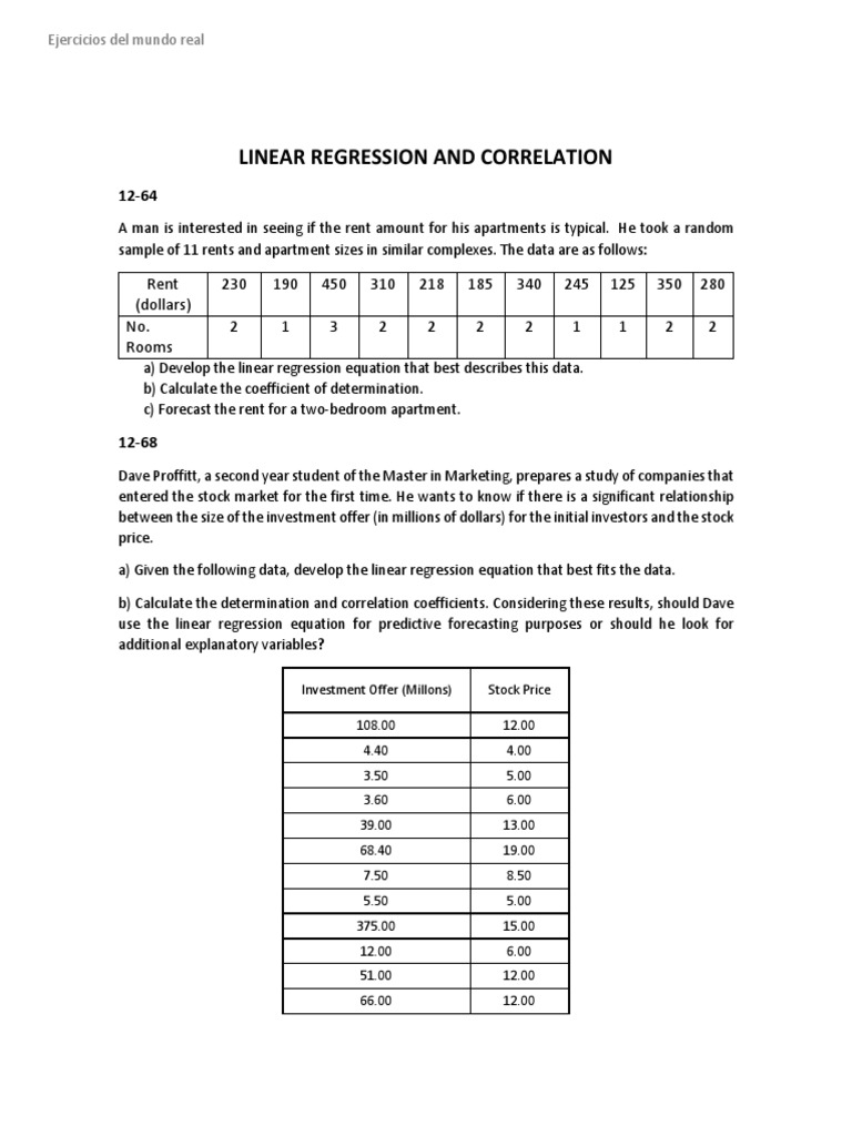 Linear Regression and Correlation | PDF | Correlation And Dependence | Regression Analysis