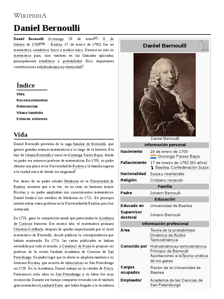 Daniel Bernoulli | PDF | Science | Enseñanza de matemática