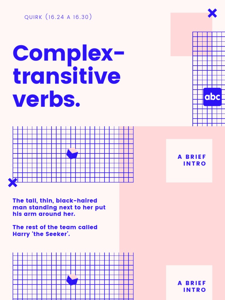 Complex-Transitive Verbs Guide | PDF | Verb | Object (Grammar)