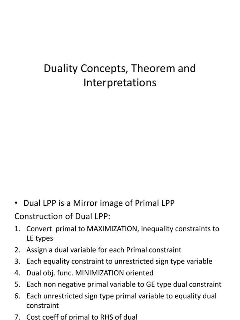 Understanding Duality in Linear Programming | PDF