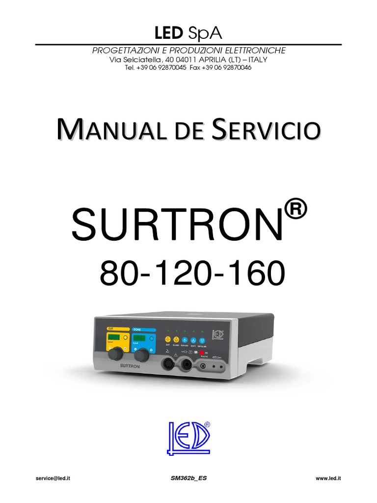 Manual Servicio Surtron | PDF | Diodo emisor de luz | Esterilización ...