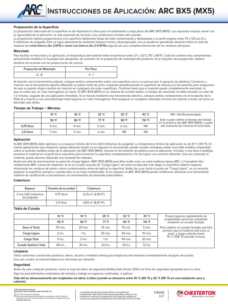 Preparación de La Superficie: A.W. Chesterton Company 860 Salem Street ...