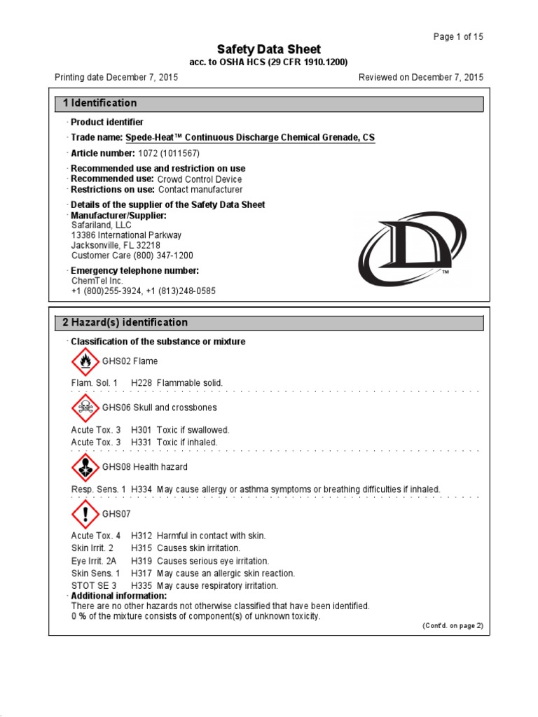 Defense Technology 1072 - Spede-Heat Continuous Discharge Chemical ...