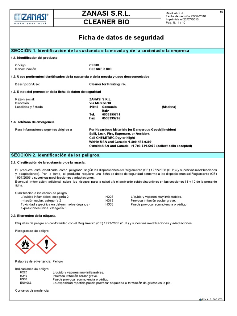 Zanasi Ficha Bio Cleaner Bio | PDF | Agua | Residuos