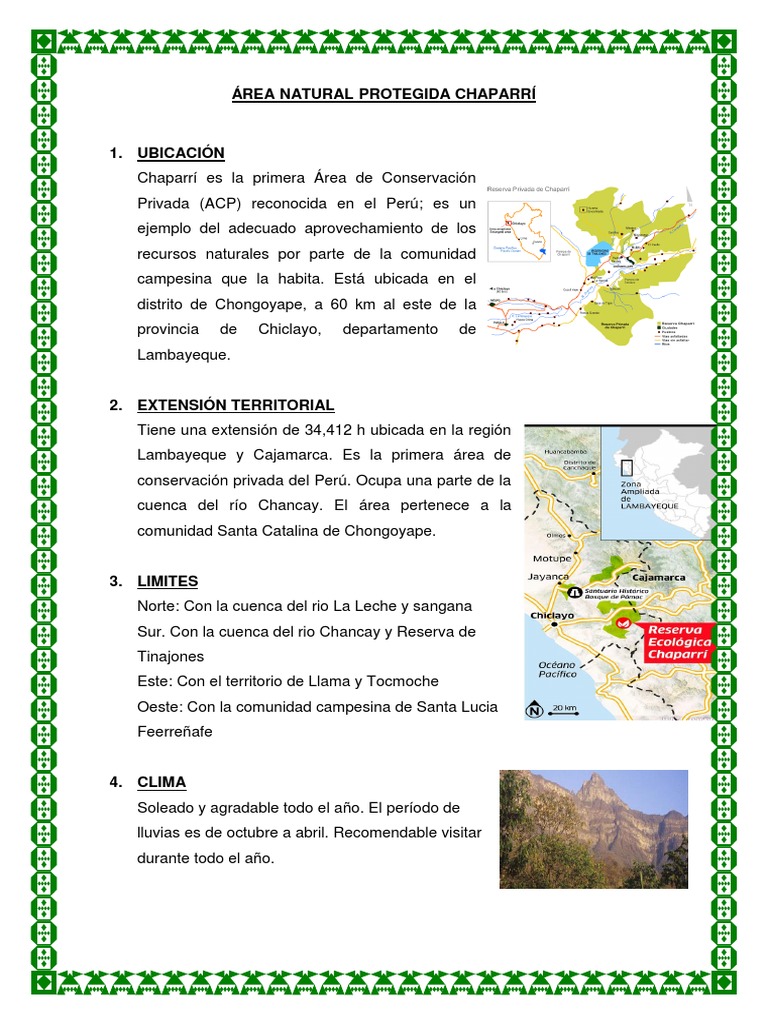 Área Natural Protegida Chaparrí | PDF | Arboles | Perú