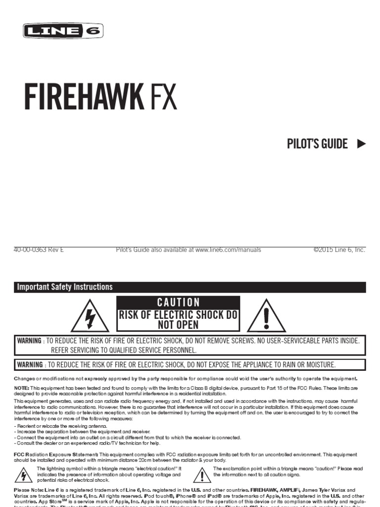 Firehawk FX Pilot's Guide - English (Rev E) | PDF | Ios | Ac Power ...