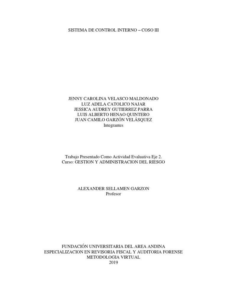 Trabajo Final Eje 2 - Gestión y Administración de Riesgo - Areandina ...