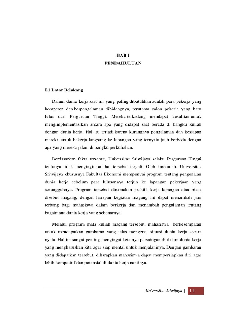 Bab 1 Laporan Magang | PDF