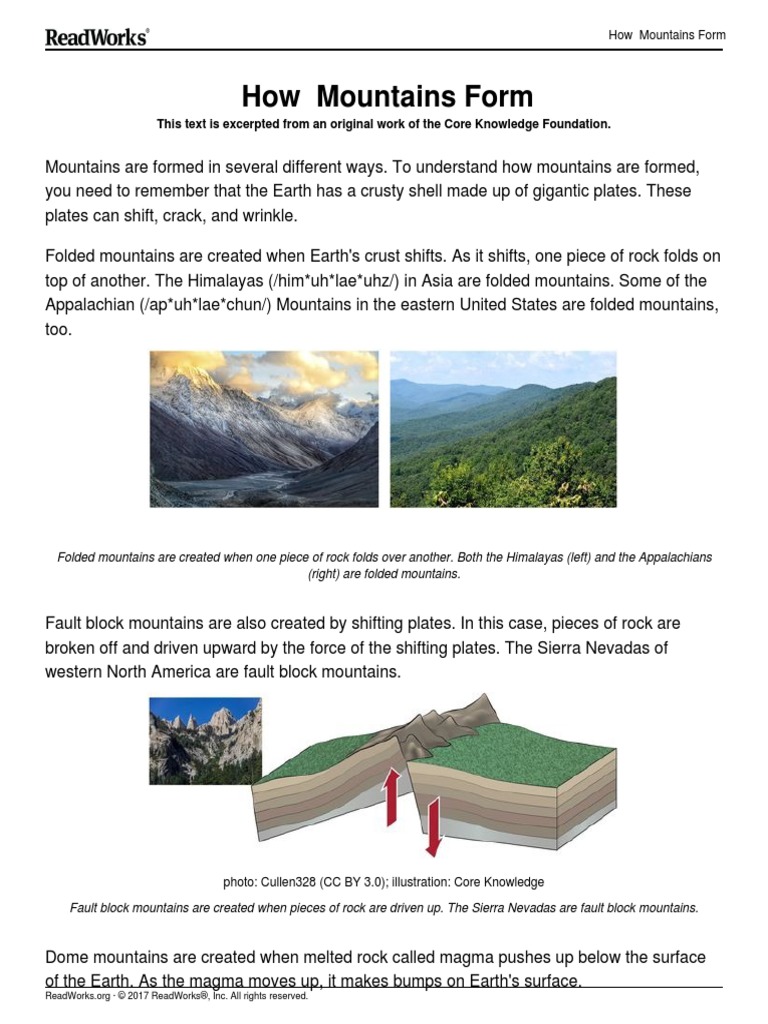 How Mountains Form | PDF | Mountains | Physiographic Divisions