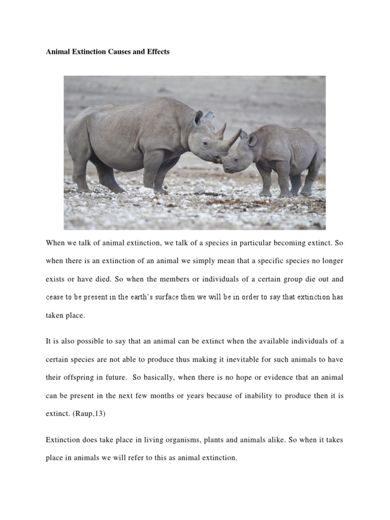Causes and Effects of Animal Extinction | PDF | Extinction | Predation