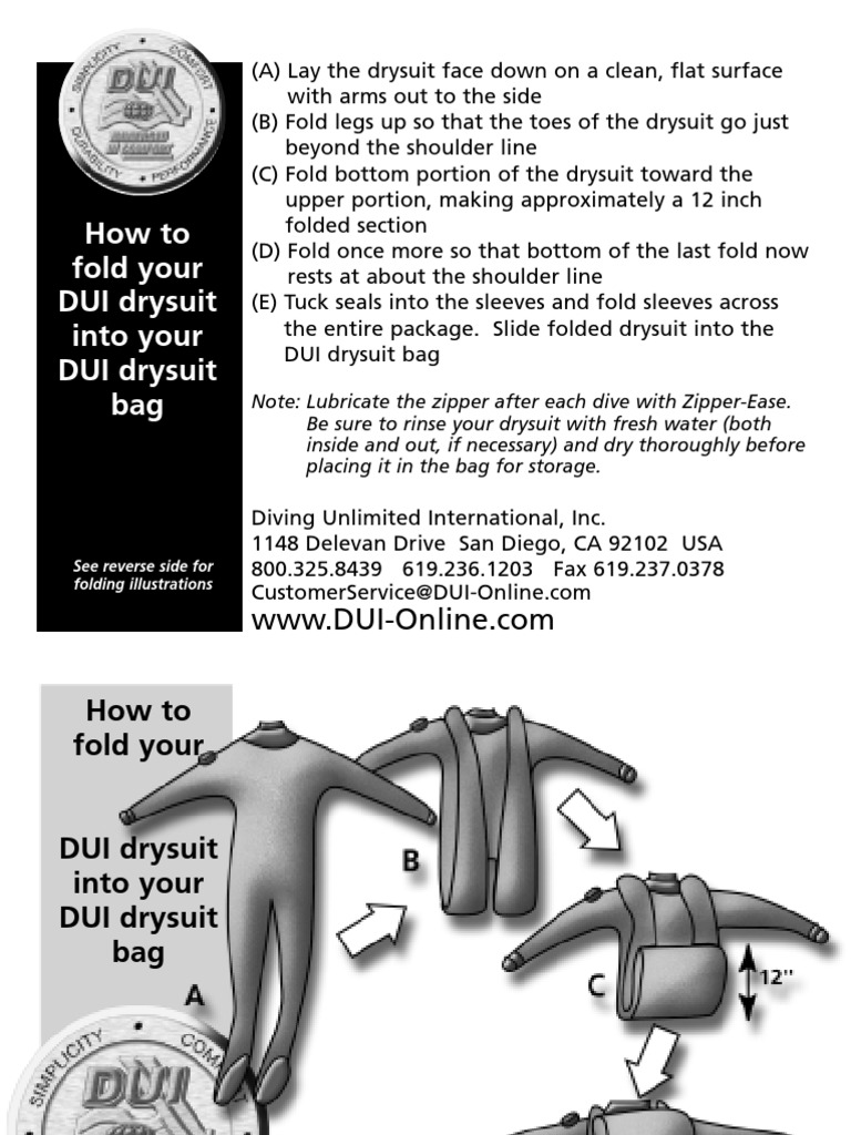 DUI Drysuit Folding Guide | PDF