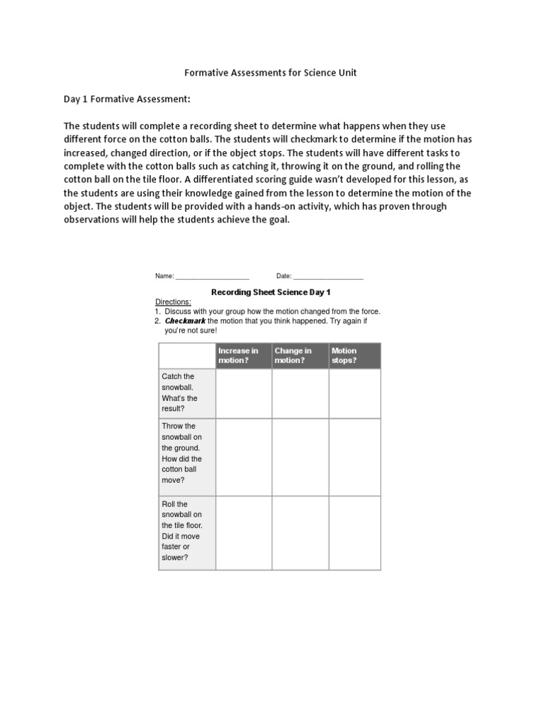 Unit Formative Science | PDF | Force | Question