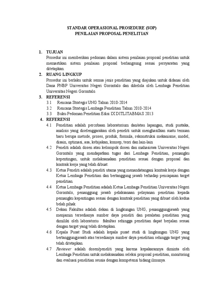 SOP Penilaian Proposal UNG | PDF