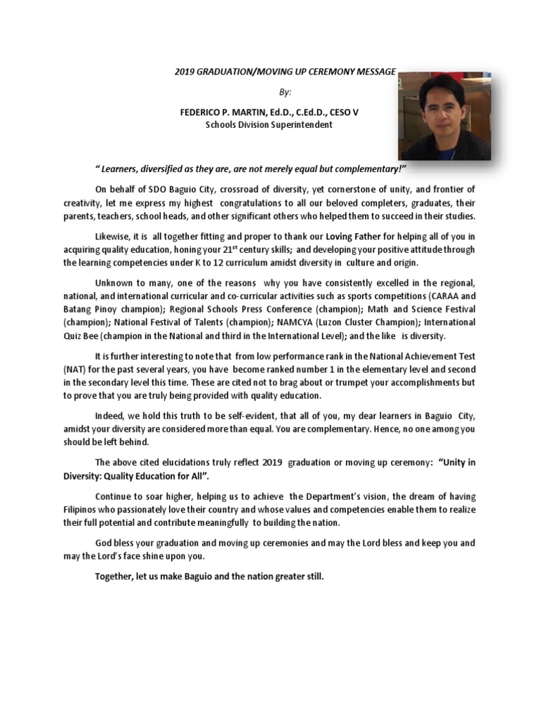 2019 Graduation Sds | PDF | Curriculum | Behavior Modification