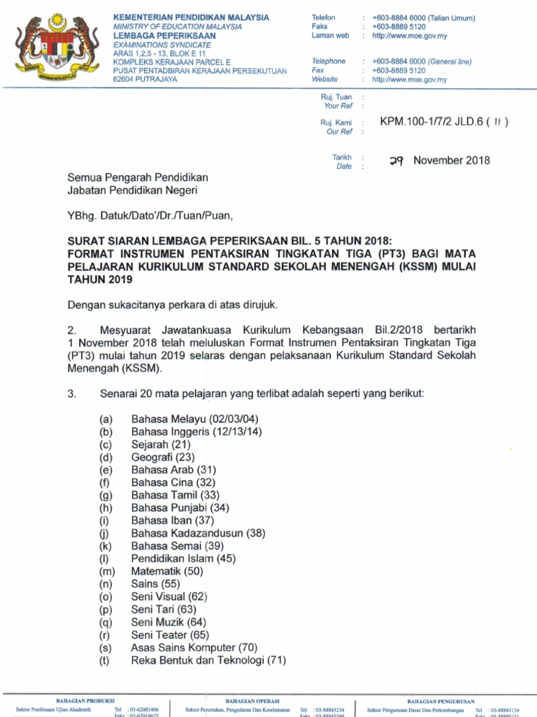 Format PT3 2019 PDF | PDF