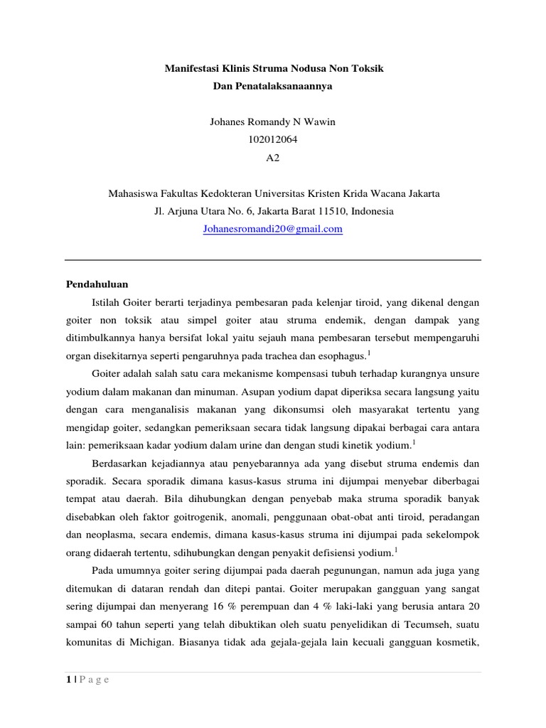 Struma Difusa Non Toksik | PDF