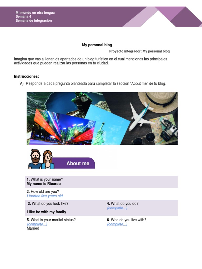 Mi Blog Personal: Reflexiones y Actividades | PDF