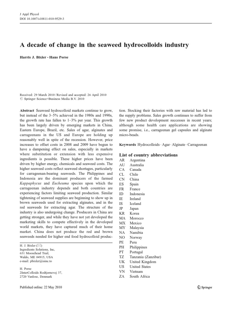 Seaweed Hydrocolloids Industry Trends | PDF | Seaweed | Agar