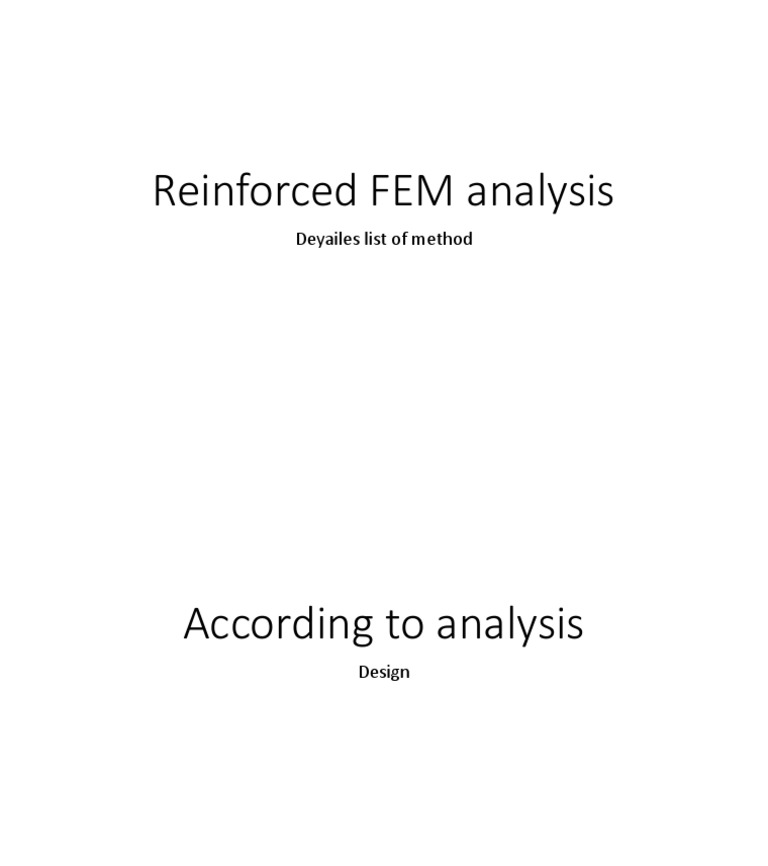 Reinforced FEM Analysis: Deyailes List of Method | PDF