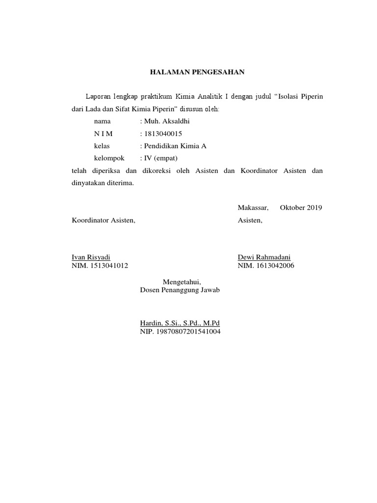 LAPORAN Piperin | PDF
