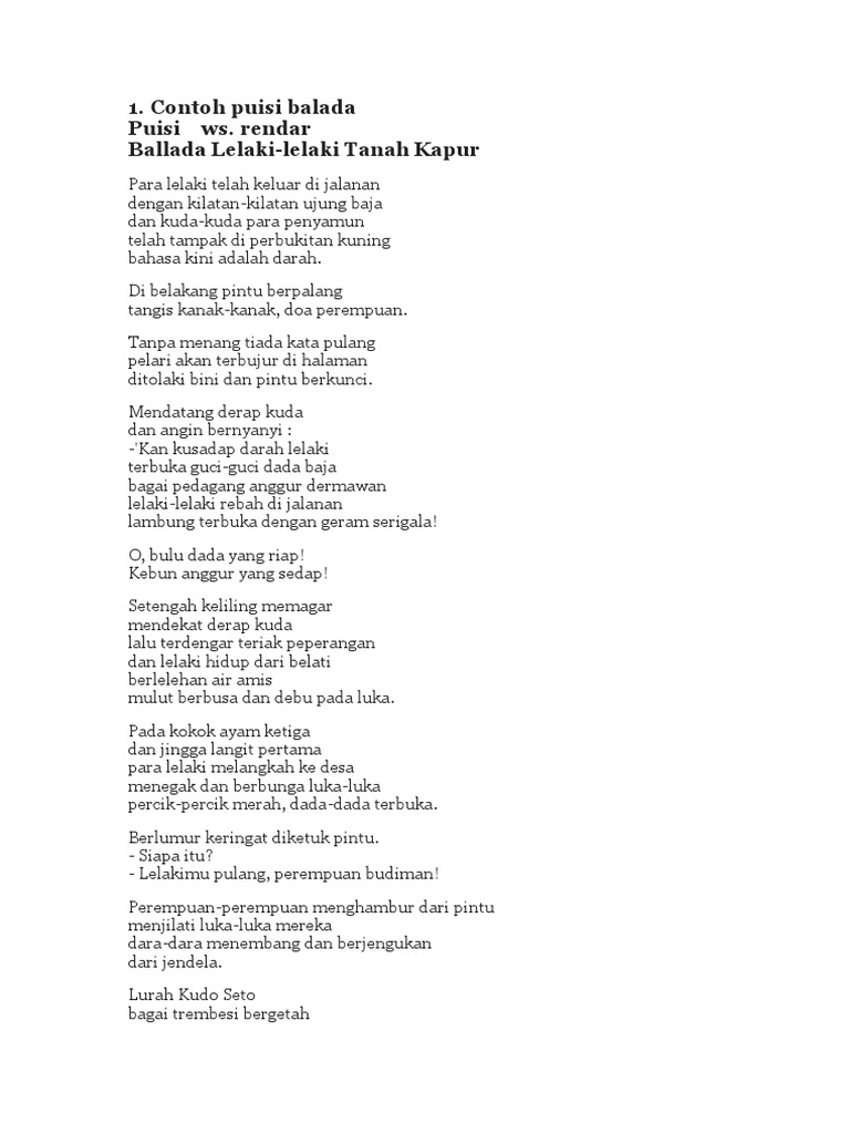 Contoh Puisi Balada | PDF